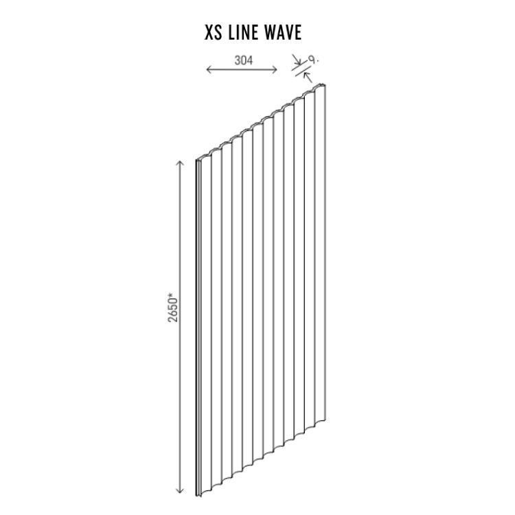 VOX panel LINERIO XS-Line wave white 2650x304x9 ECOPLAST
